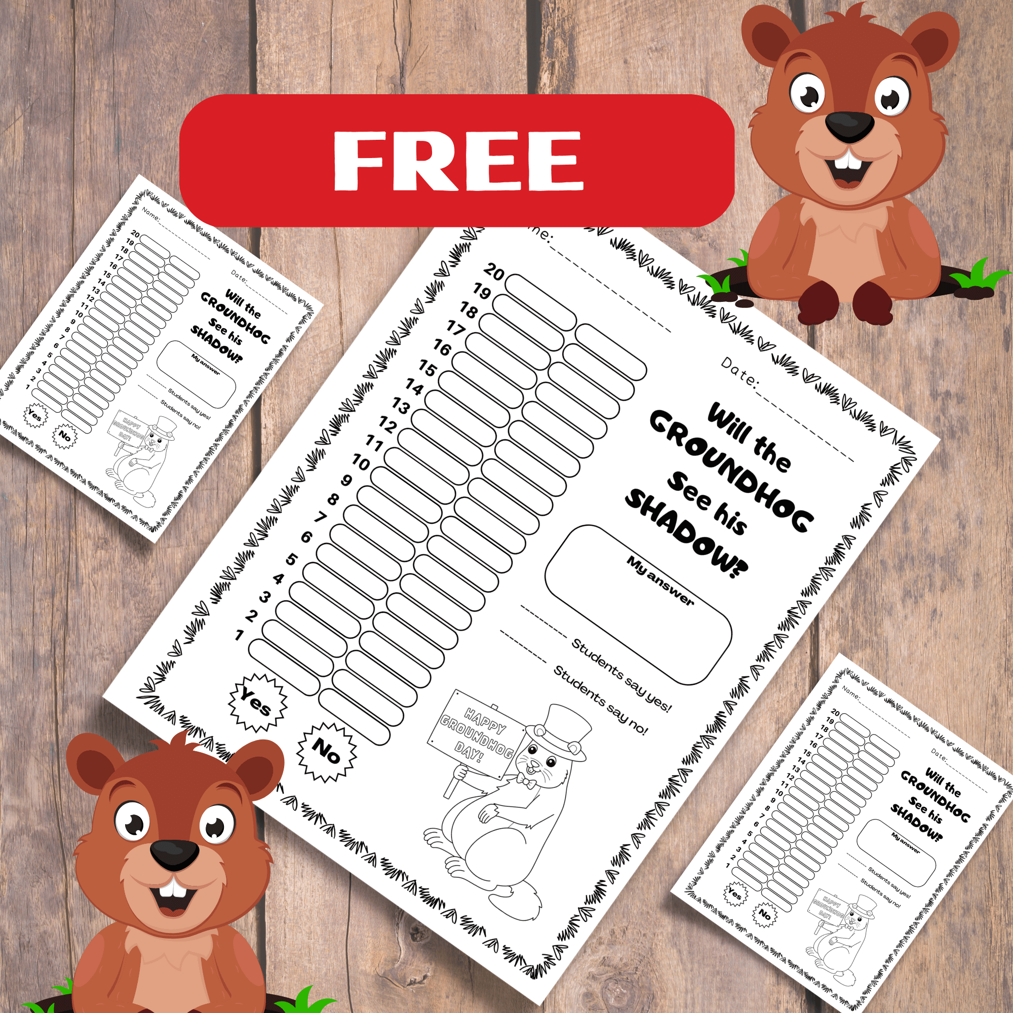 FREE Groundhog Day Prediction | February fun vote activity for PreK ...
