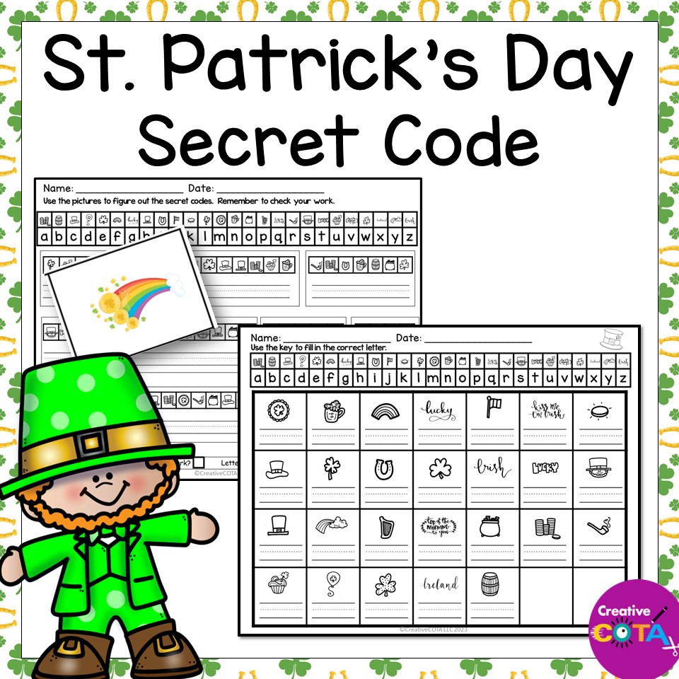 St. Patrick's Day Handwriting Secret Code Worksheets and Cryptogram ...