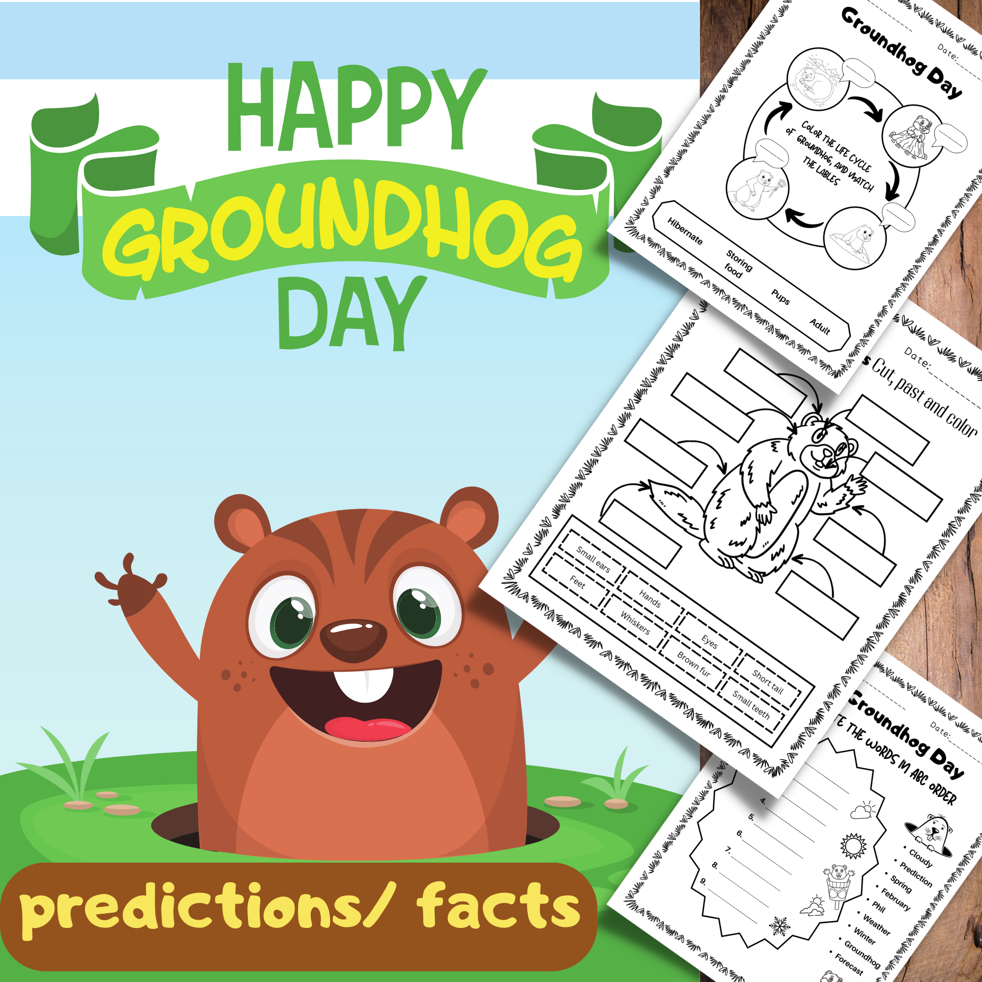 Groundhog Day activities (predictions, parts, sentences, facts,etc)for ...