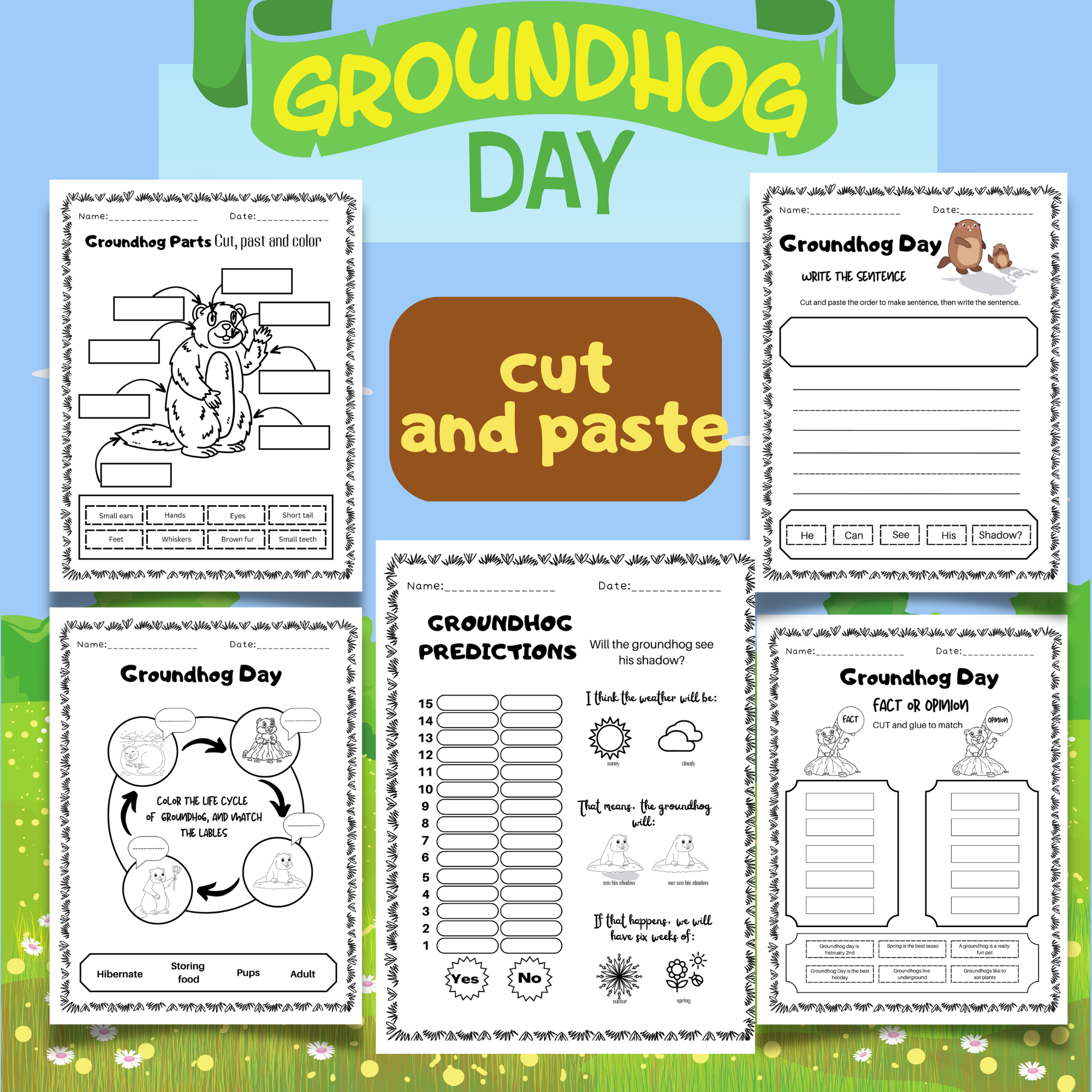 Groundhog Day activities (predictions, parts, sentences, facts,etc)for ...