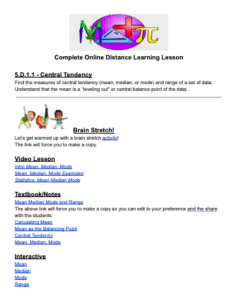 Complete Online Distance Learning 5th Math Central Tendency 5.D.1.1 ...