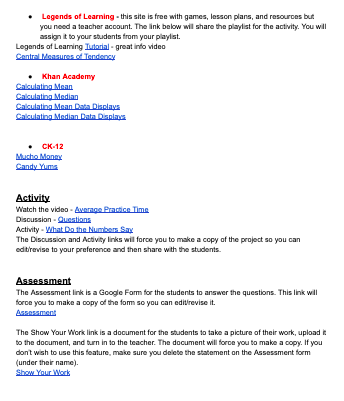 Complete Online Distance Learning 5th Math Central Tendency 5.D.1.1 ...
