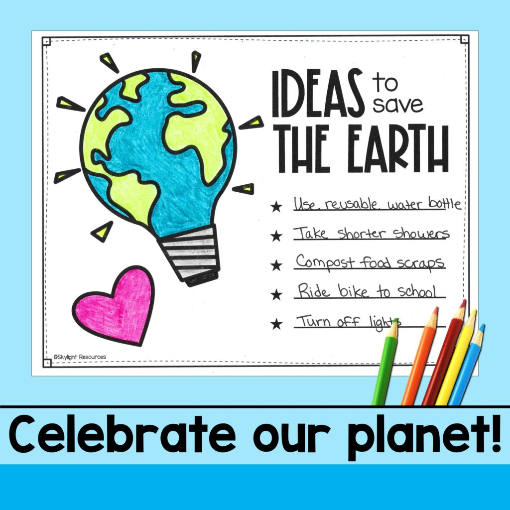 Earth Day Freebie | Ideas to Save the Earth Coloring and Writing Sheet ...