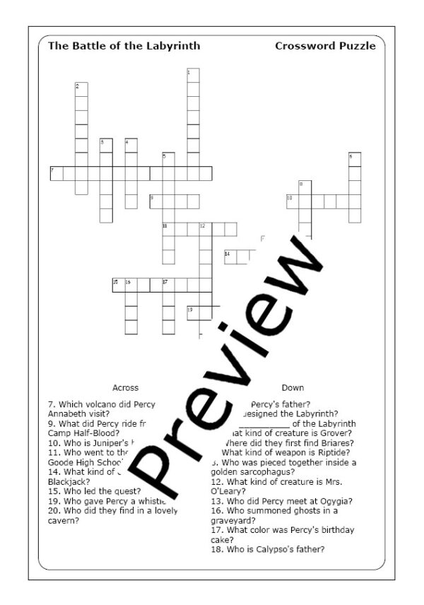 Rick Riordan "The Battle of the Labyrinth" worksheets | Made By Teachers