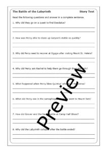Rick Riordan "The Battle of the Labyrinth" worksheets | Made By Teachers