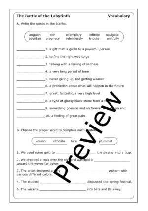 Rick Riordan "The Battle of the Labyrinth" worksheets | Made By Teachers