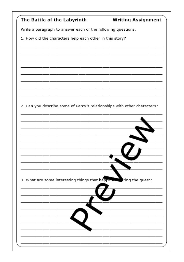 Rick Riordan "The Battle of the Labyrinth" worksheets | Made By Teachers
