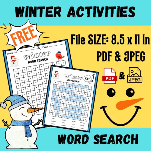 Winter Puzzle word search | Winter Activities (FREEBIE) | Made By Teachers