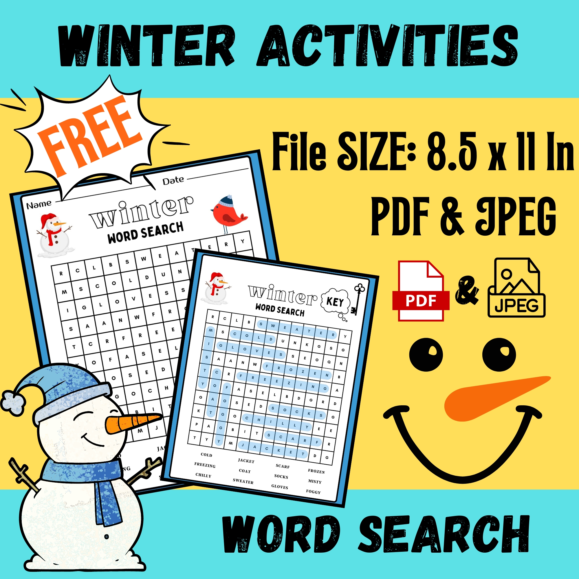 Winter Puzzle Word Search Winter Activities FREEBIE Made By Teachers Winter Puzzle Word Search Winter Activities FREEBIE Made By Teachers