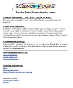 Complete Online Distance Learning Atomic Composition 7.PS1.1, MS-PS1-1 ...