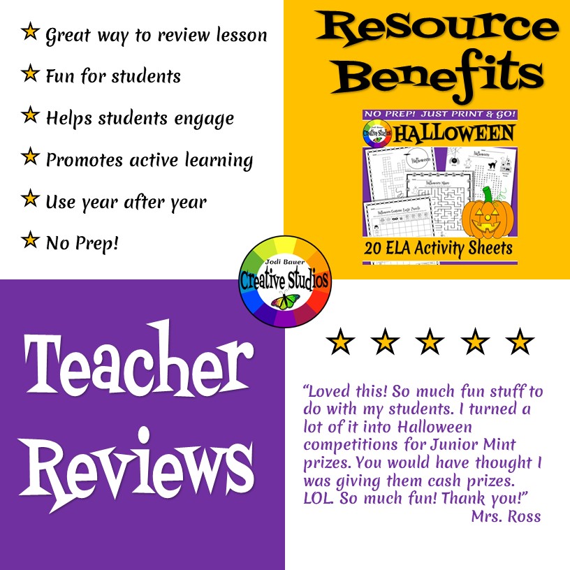 Halloween English Activity Sheets - No Prep! | Made By Teachers