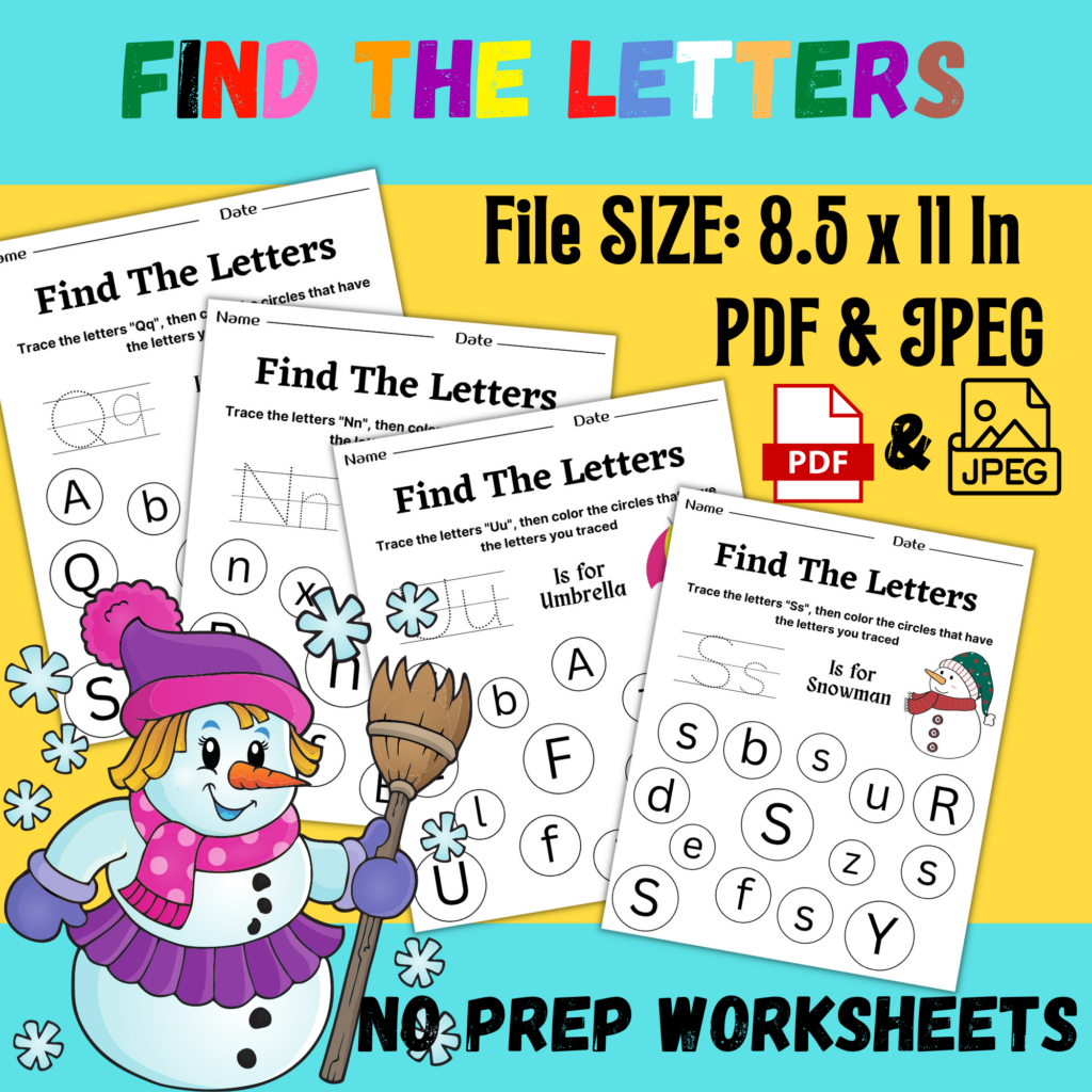 Find The Letter | Winter Alphabet Recognition Worksheets | February ...
