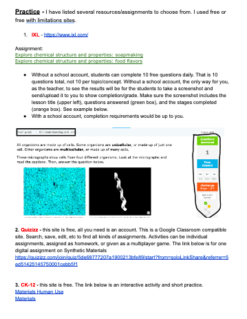 Complete Online Distance Learning Synthetic Materials 7.PS1.3, MS-PS1-3 ...