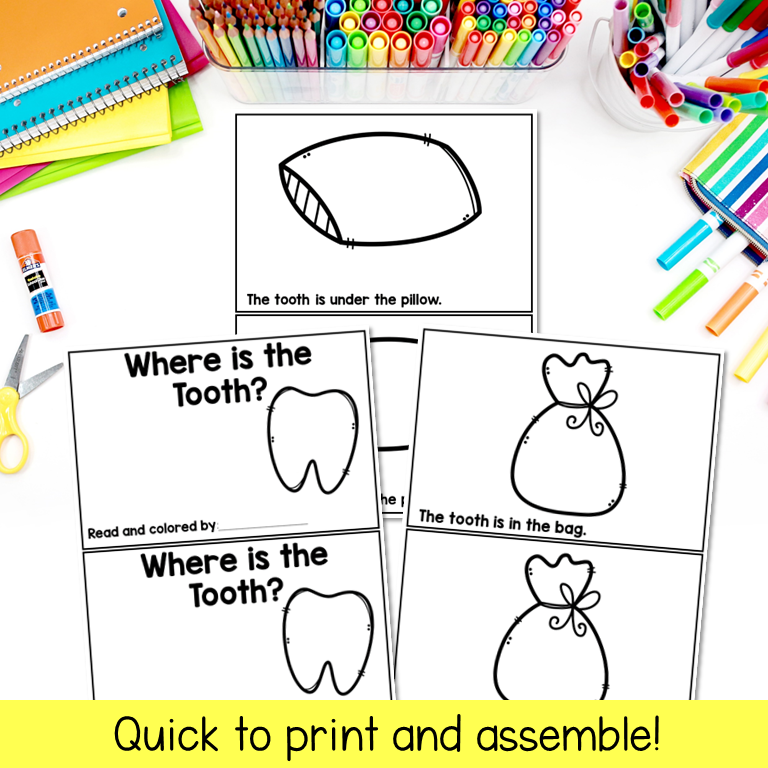 Dental Health Where is the Tooth Positional Words Book for Preschool ...
