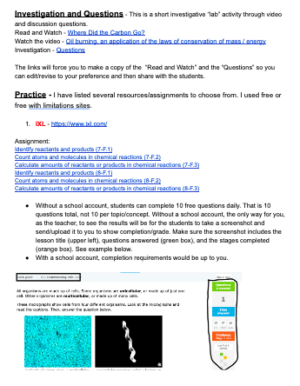 Complete Online Distance Learning Conservation of Mass 7.PS1.5, MS-PS1 ...