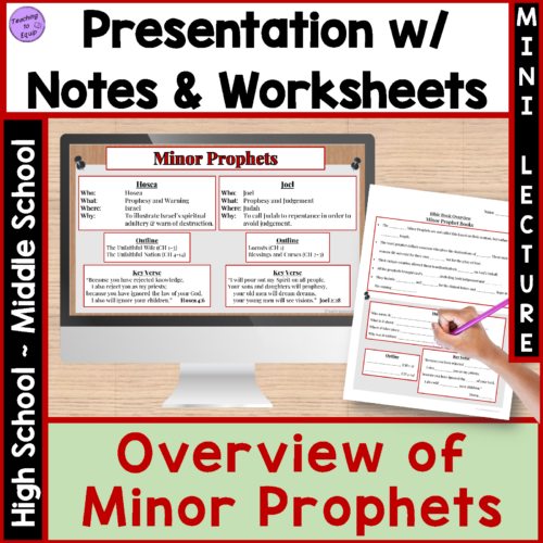 Minor Prophets Bible Books Overview - Presentation w/worksheets | Made ...