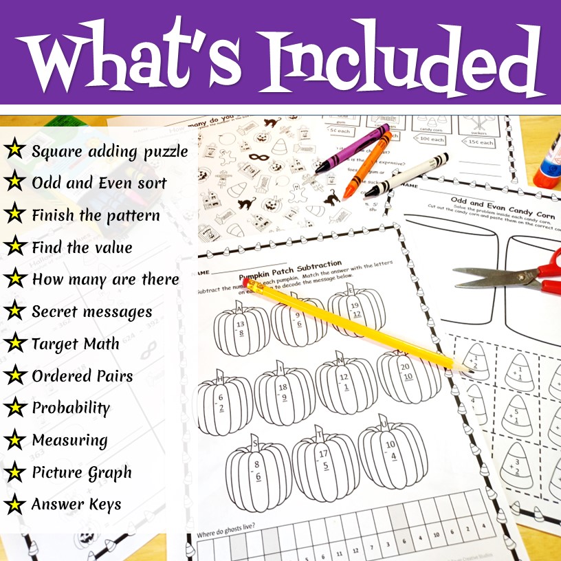 Halloween Math Activity Sheets - No Prep! | Made By Teachers
