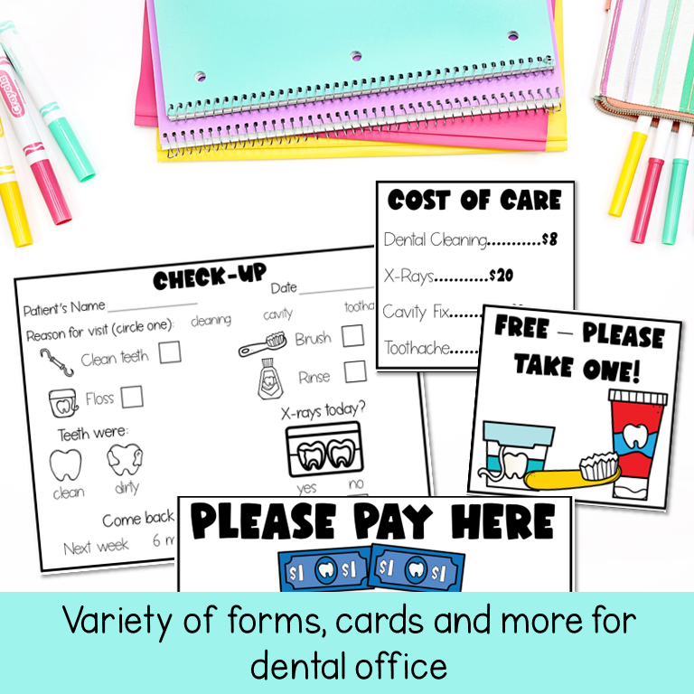 Dentist Office Dramatic Play for Preschool, Pre-K and Kindergarten ...