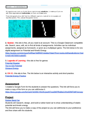 Complete Online Distance Learning Potential Energy 7.PS3.2, MS-PS3-2 ...