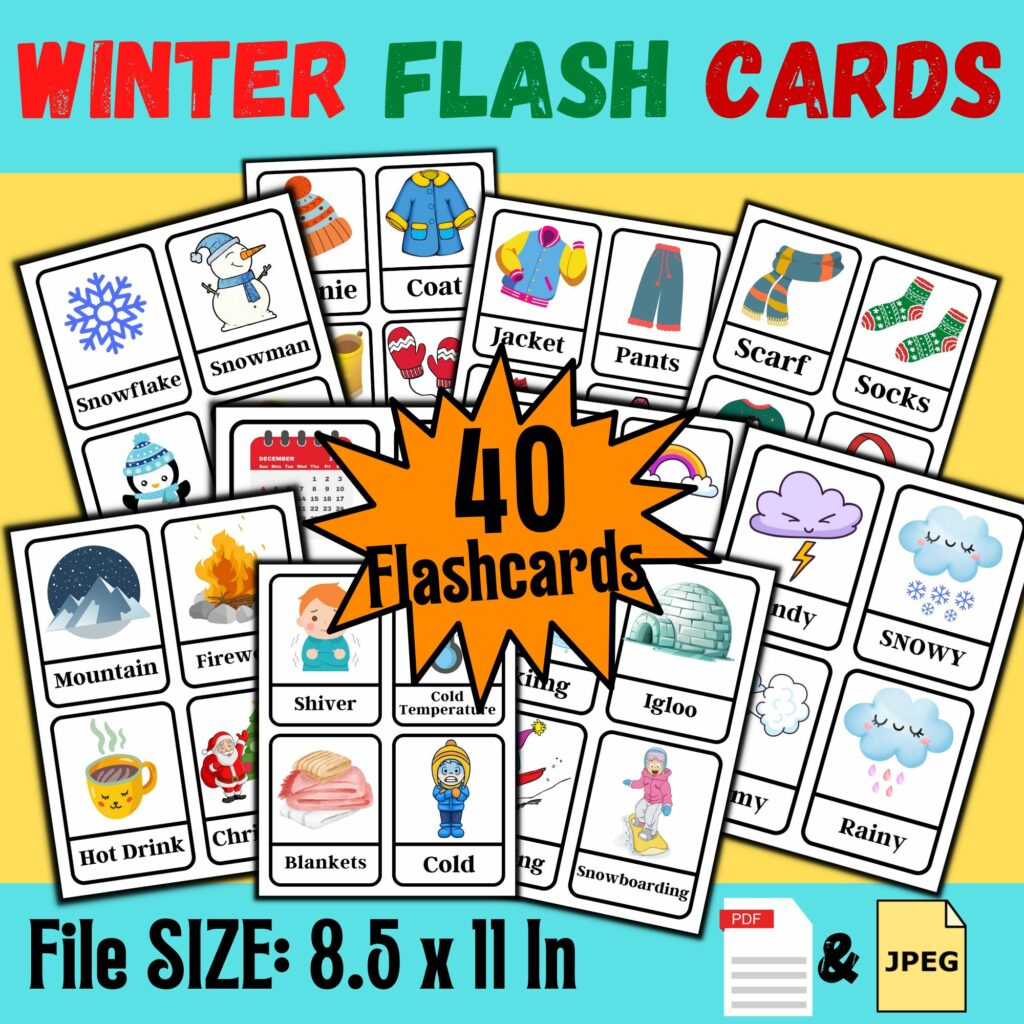 Winter Flashcards - Winter Vocabulary for Preschool, PreK and ...