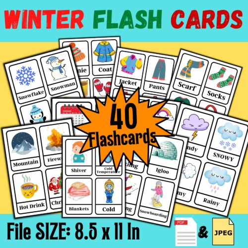 Winter Flashcards - Winter Vocabulary for Preschool, PreK and ...