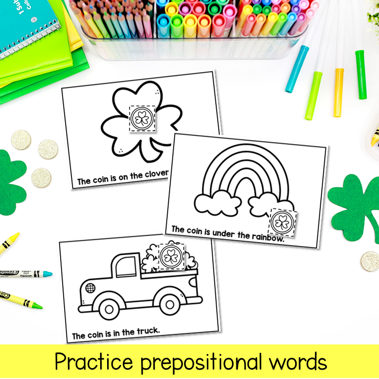 St. Patrick's Day Where is the Coin Positional Words Book for Preschool ...