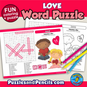 Love Word Search Puzzle Activity | Valentine's Day Wordsearch | Made By ...