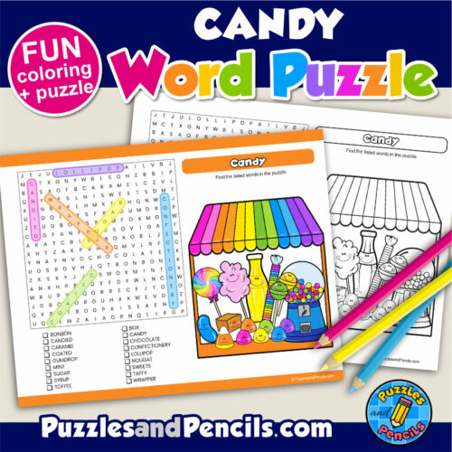 Candy Word Search Puzzle Activity | Valentine's Day Wordsearch | Made ...