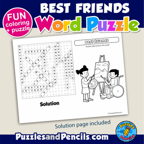 Best Friends Word Search Puzzle Activity | Valentine's Day Wordsearch ...