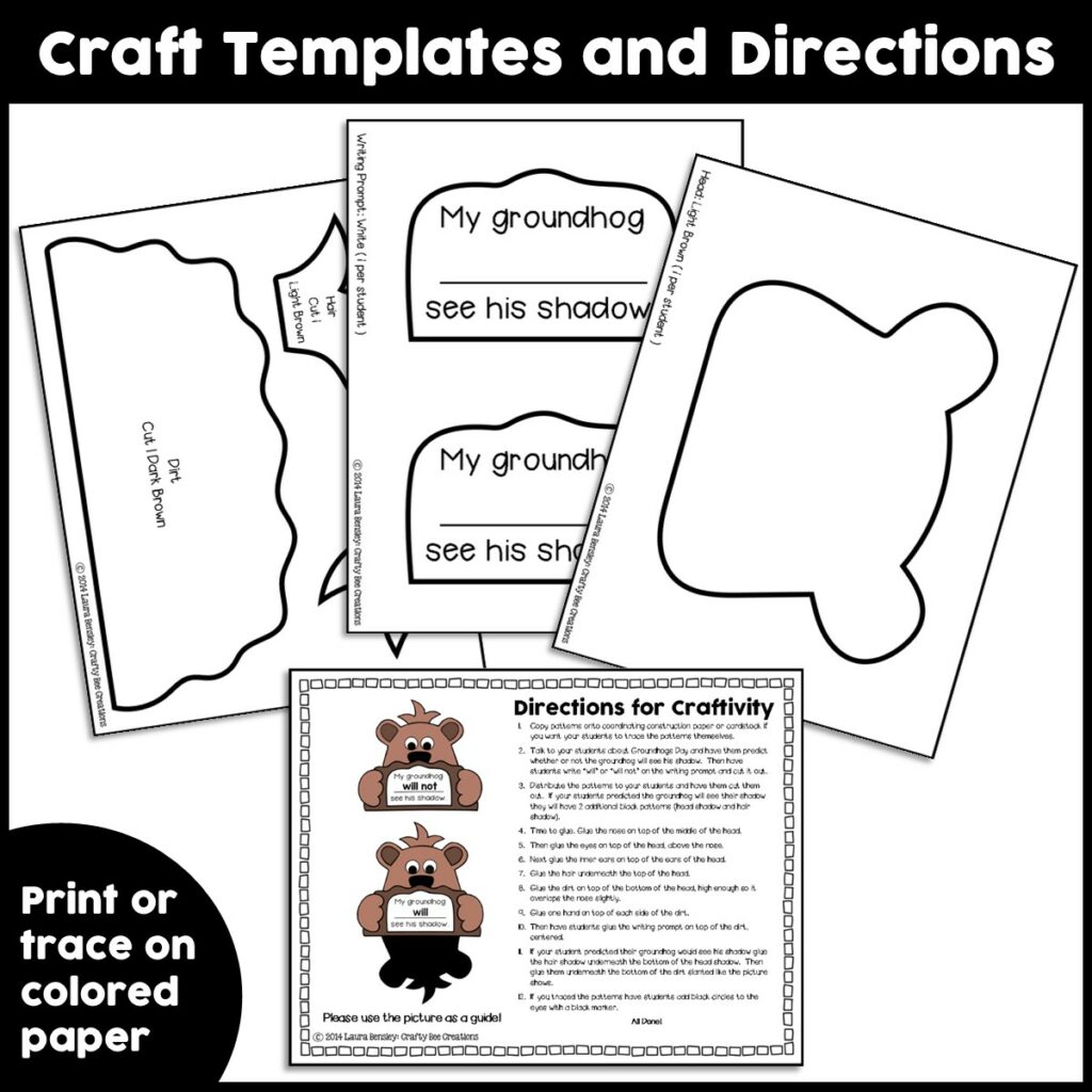 Groundhog Day Craft | Groundhog Day Prediction Activity | Writing ...