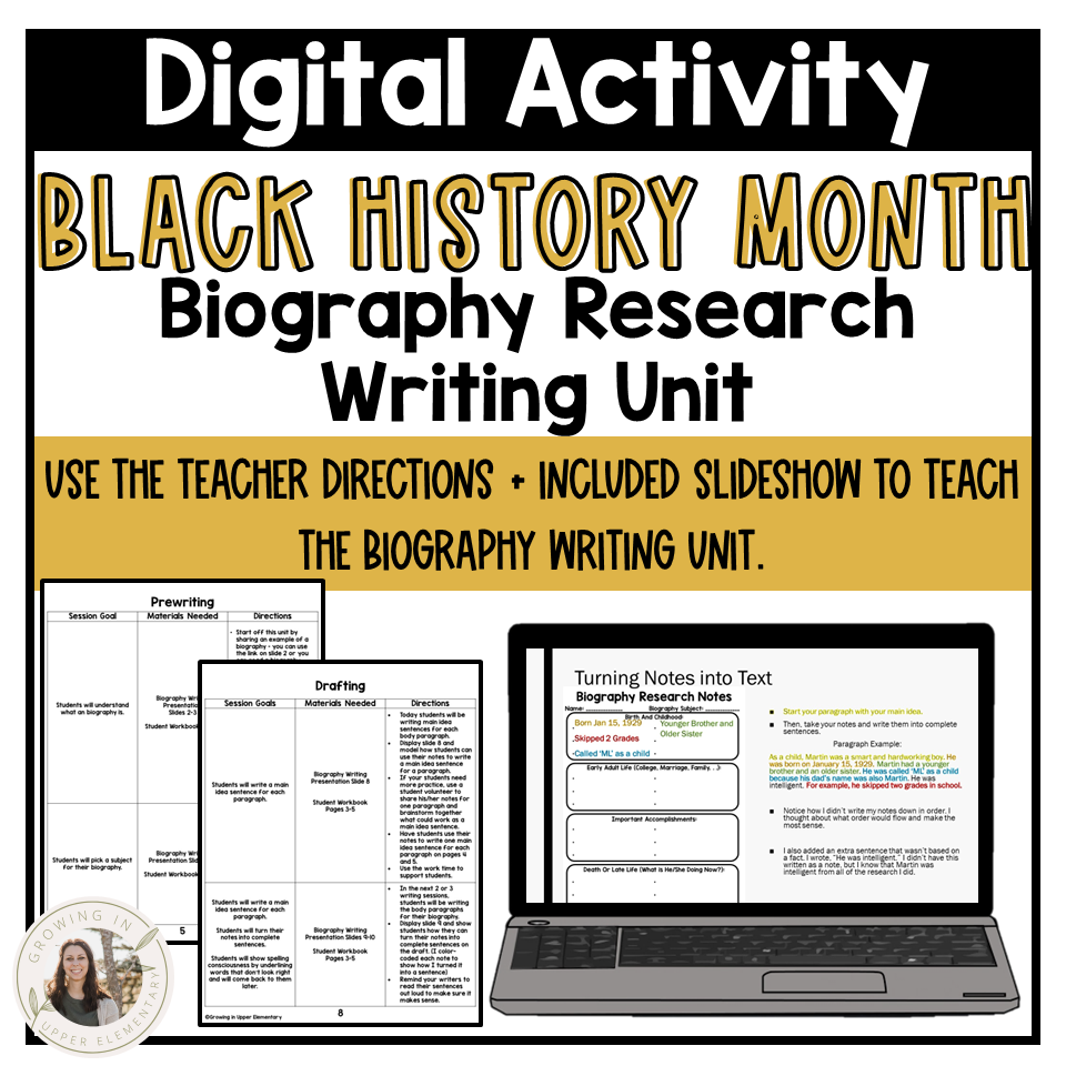 Black History Month Research Digital Activity + Biography Writing Unit ...