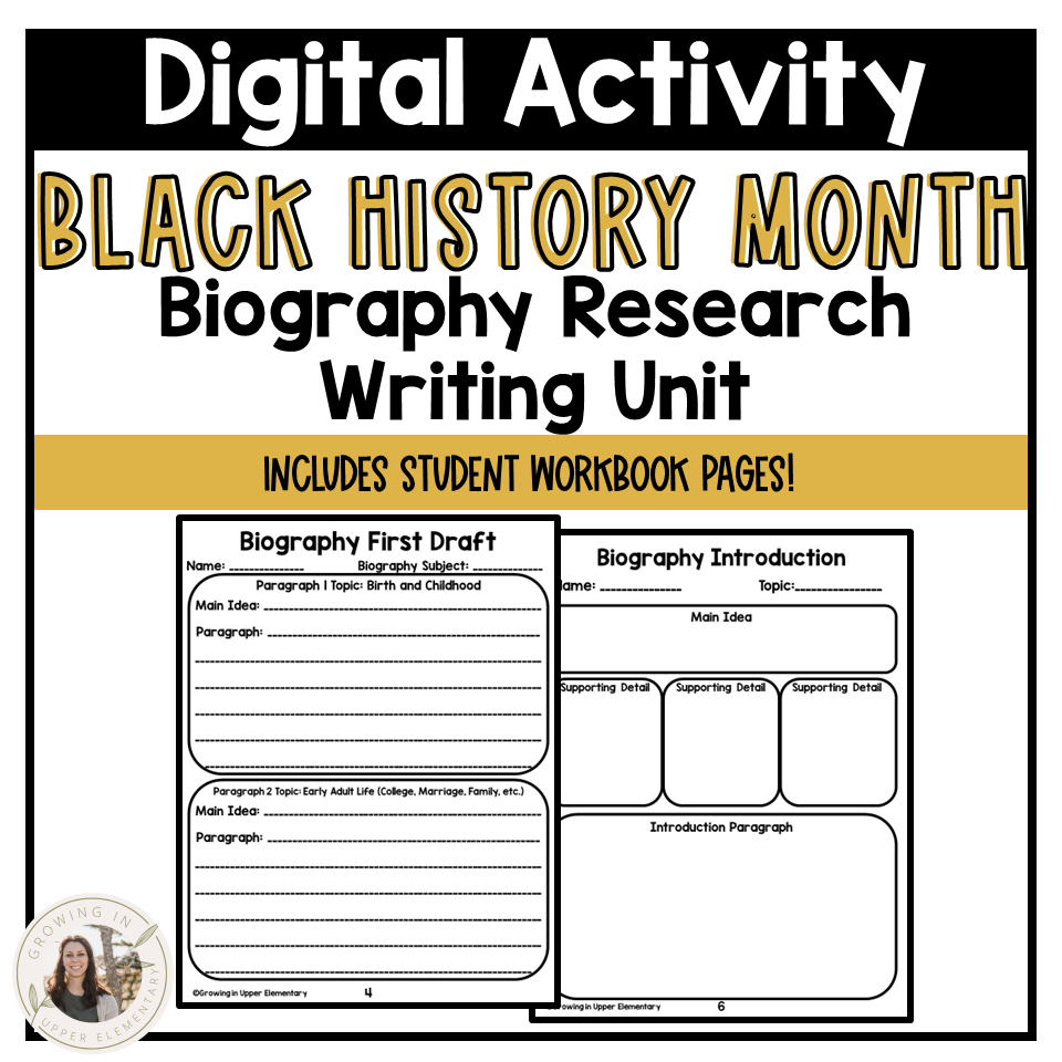 Black History Month Research Digital Activity + Biography Writing Unit ...