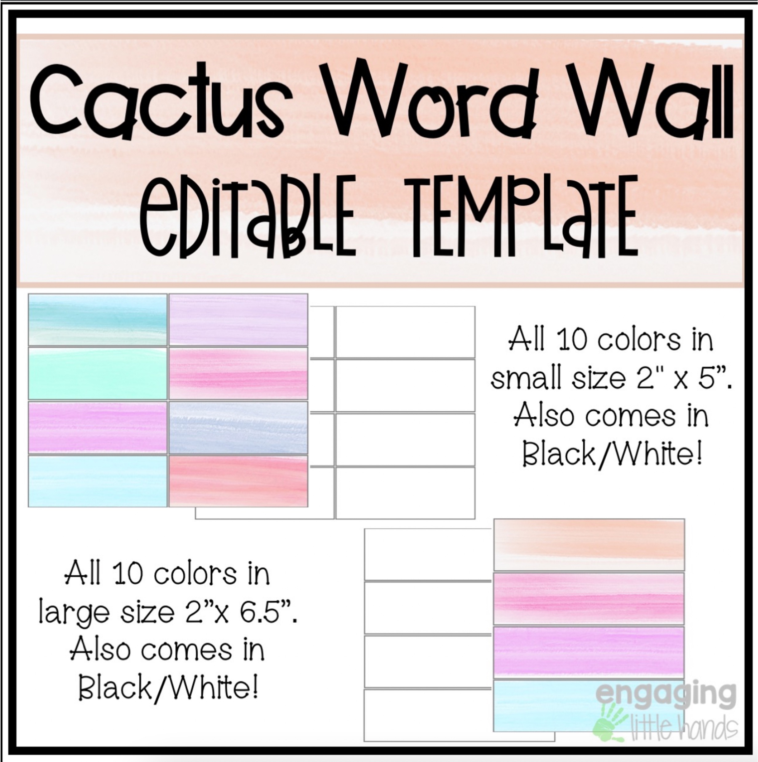 Editable Cactus Word Wall Common Sight Words | Made By Teachers