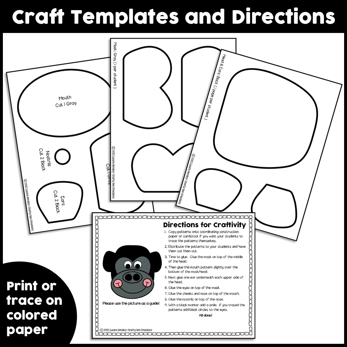 Gorilla Craft | Zoo Animal Craft | Zoo Animal Activities | Jungle ...
