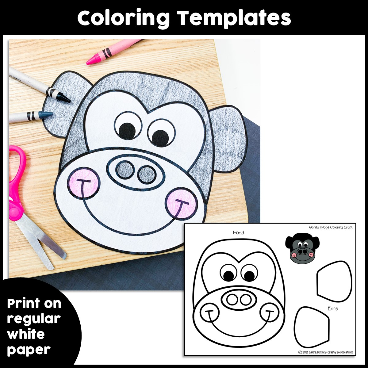 Gorilla Craft | Zoo Animal Craft | Zoo Animal Activities | Jungle ...