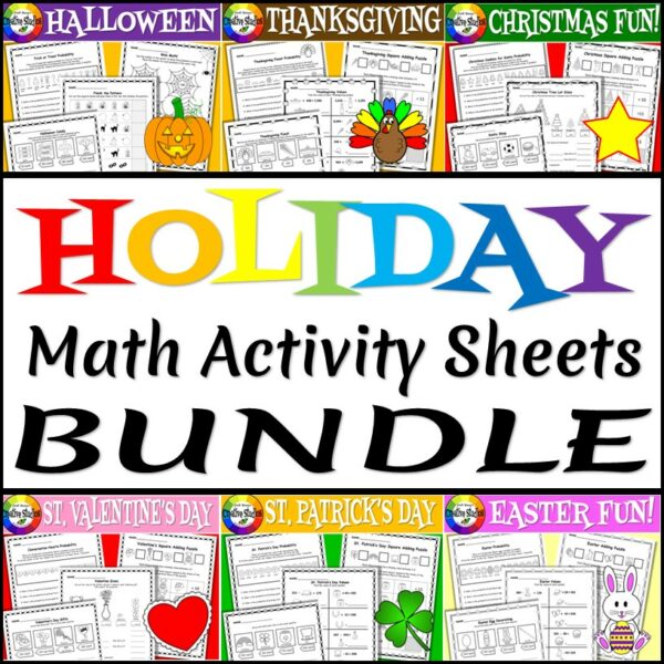 Holiday Math Activity Sheets BUNDLE! | Made By Teachers