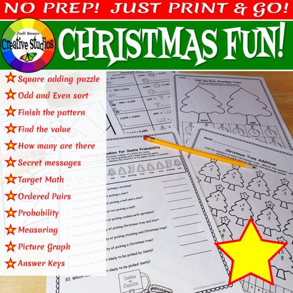 Holiday Math Activity Sheets BUNDLE! | Made By Teachers