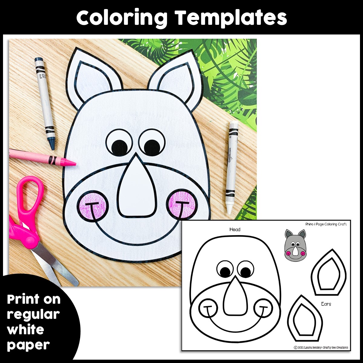 Rhino Craft | Zoo Animal Craft | Zoo Animal Activities | Jungle Animal ...