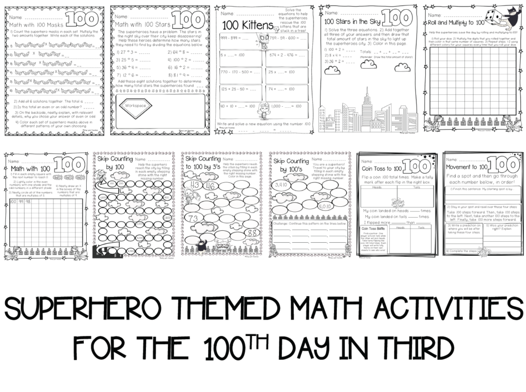 Superhero Themed 100th Day Whole-School License Bundle | Made By Teachers