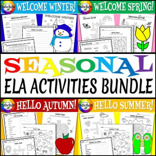 Seasonal ELA Activity Sheets BUNDLE! | Made By Teachers