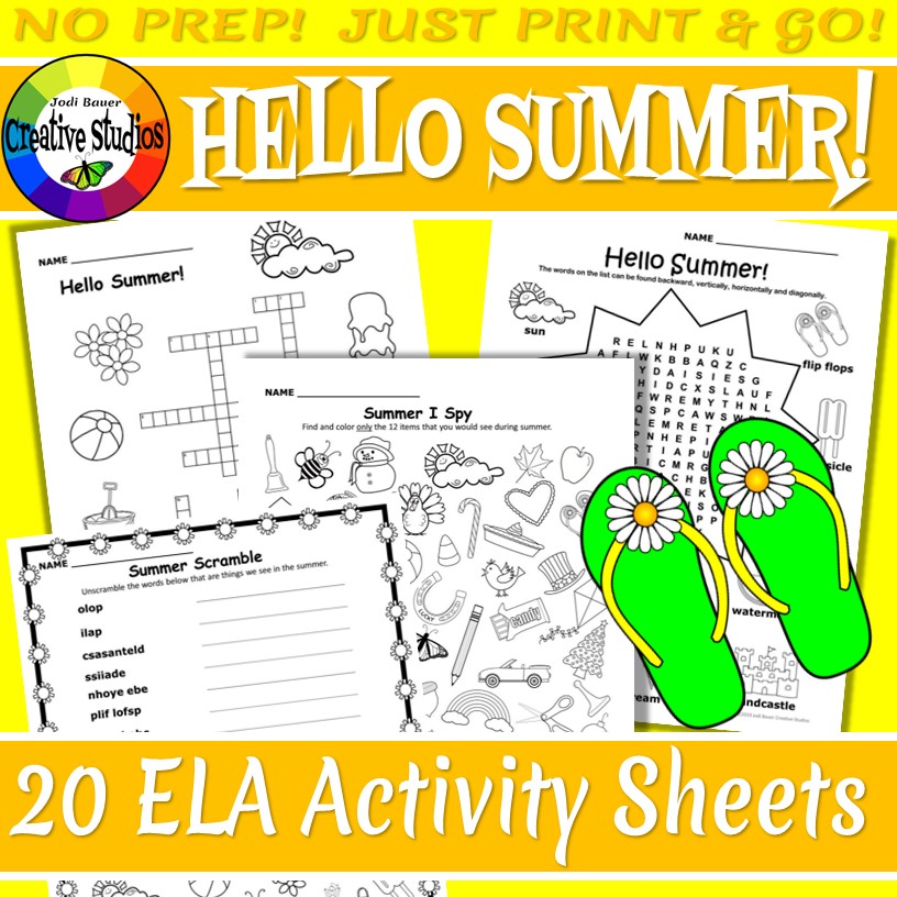 Hello Summer! English Activity Sheets - No Prep! | Made By Teachers
