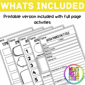 Rosa Parks Flipbook Research Biography Unit Black History Month | Made ...