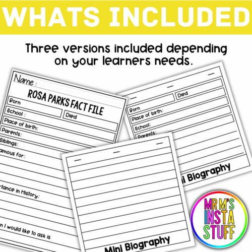 Rosa Parks Flipbook Research Biography Unit Black History Month | Made ...