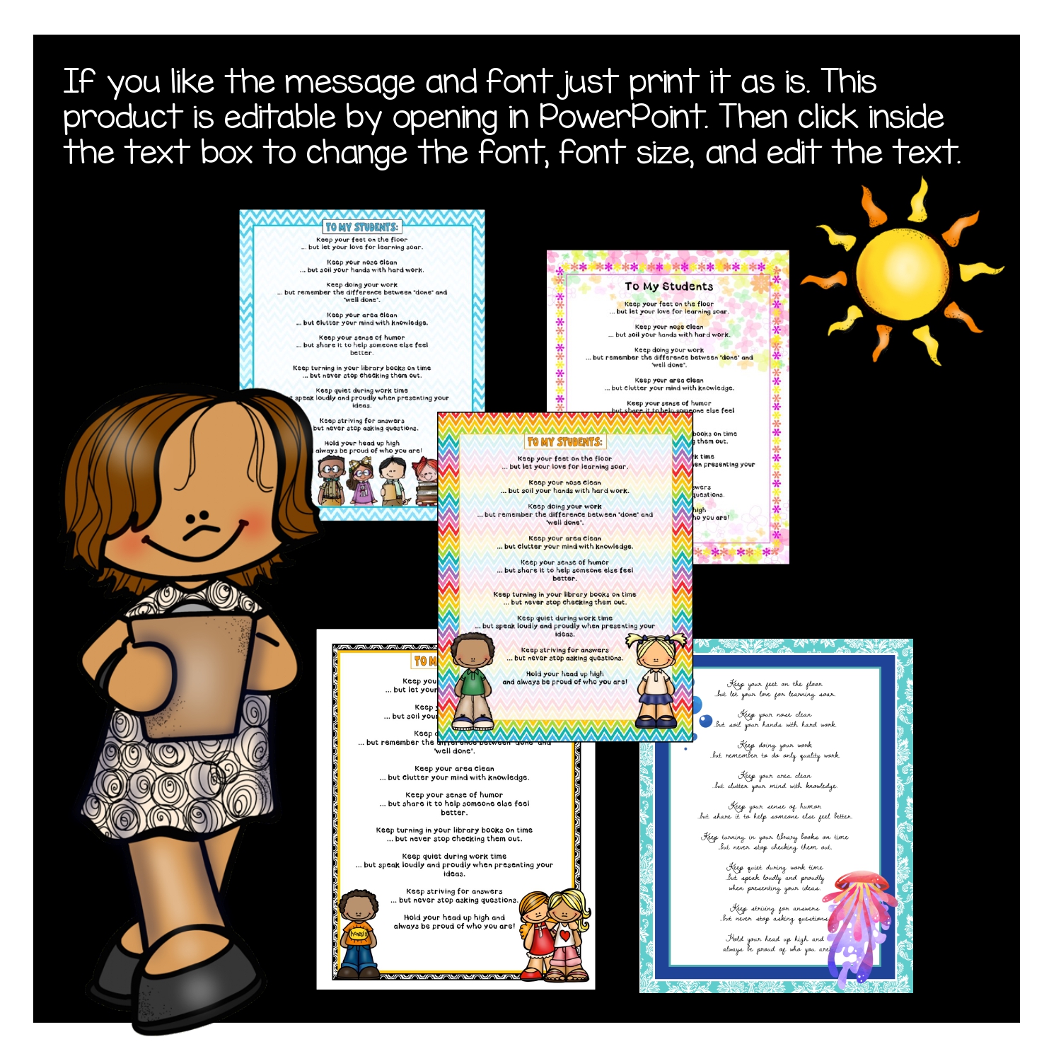 End of the Year Poem to My Students with 8 Different Designs {Editable ...