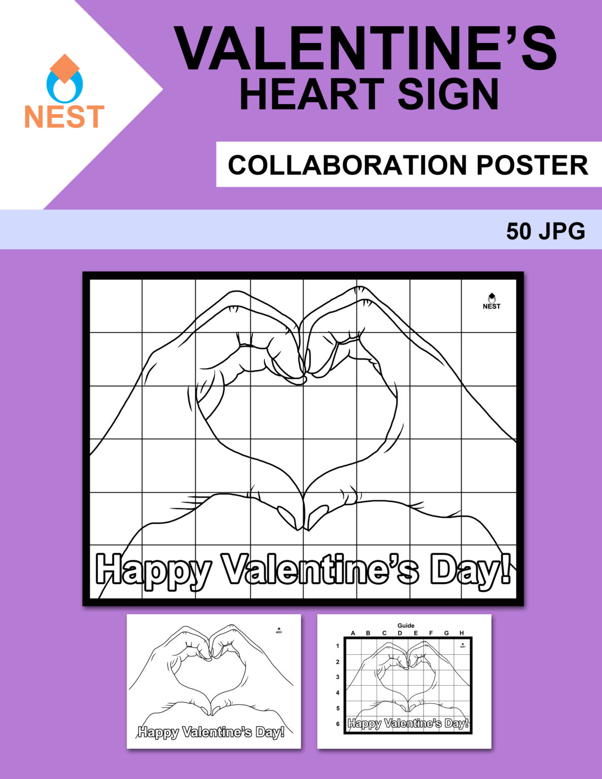 Valentine's Day Heart Sign Collaboration Poster | Made By Teachers