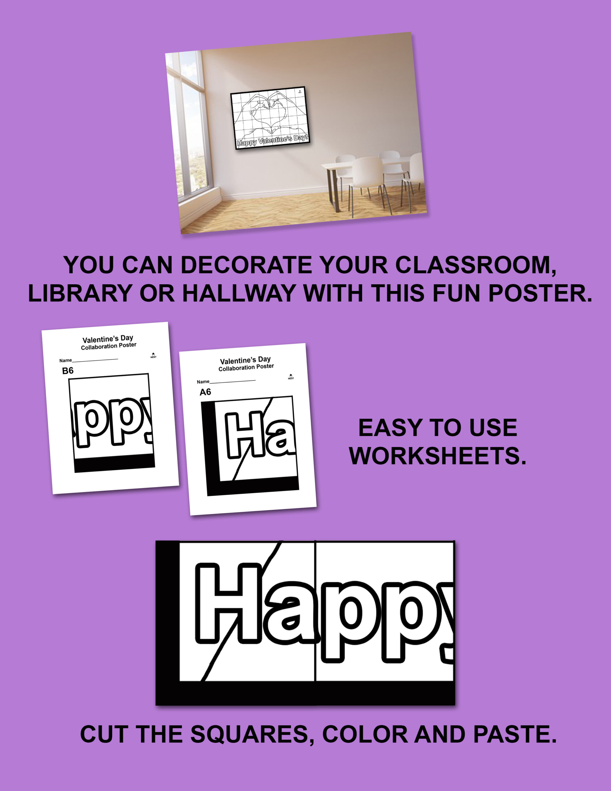 Valentine's Day Heart Sign Collaboration Poster | Made By Teachers