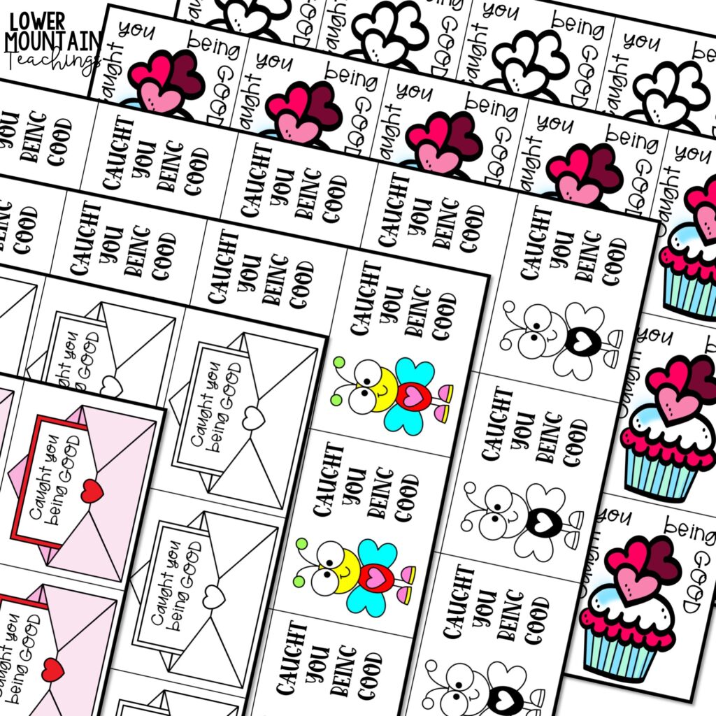 Valentine's Day Caught You Being Good Reward Tickets Classroom ...