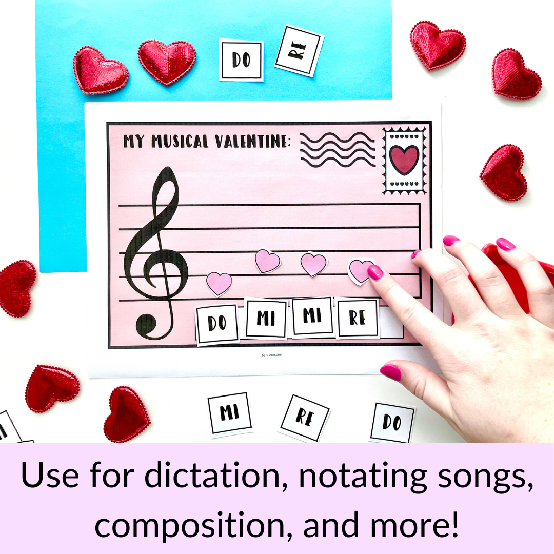 Valentine's Day Solfege Composition Activity for Elementary Music ...