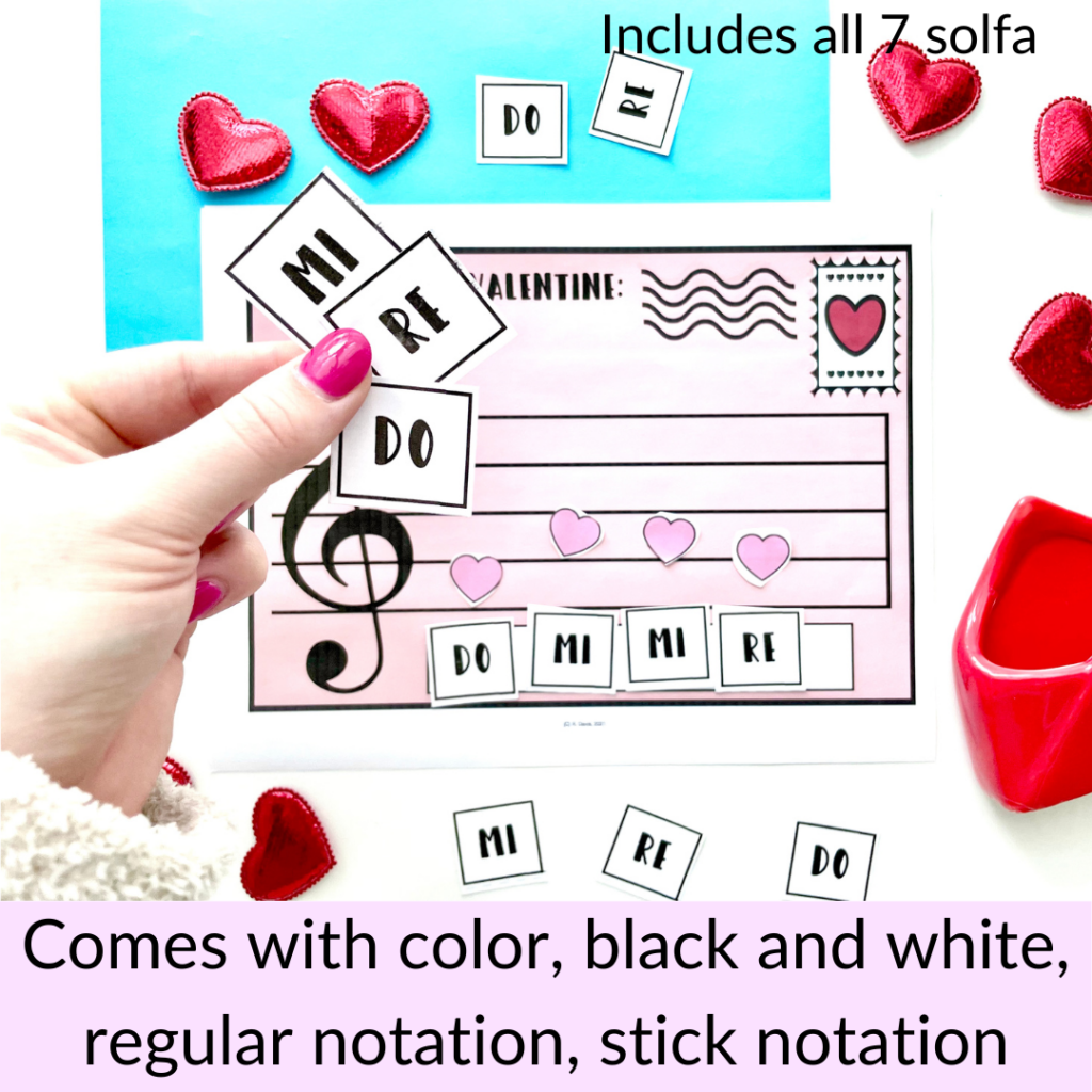 Valentine's Day Solfege Composition Activity for Elementary Music ...
