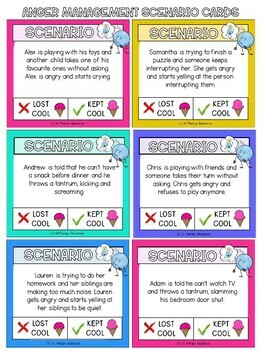 Anger Management Scenario Cards and Lesson | Made By Teachers